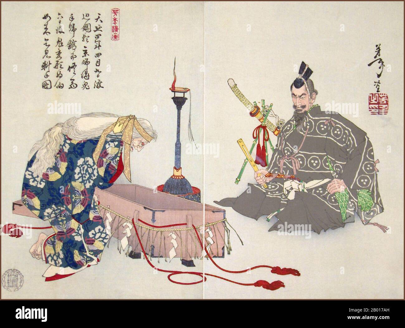 Japan: 'The Demon of Rashomon Visits Watanabe no Tsuna as an Old Woman ...