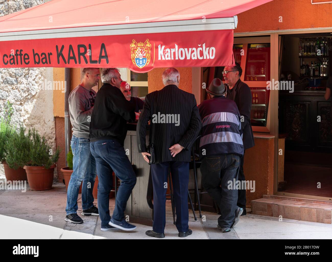 Senj, Croatia - April 24, 2019: people in the old city of Senj standing ...