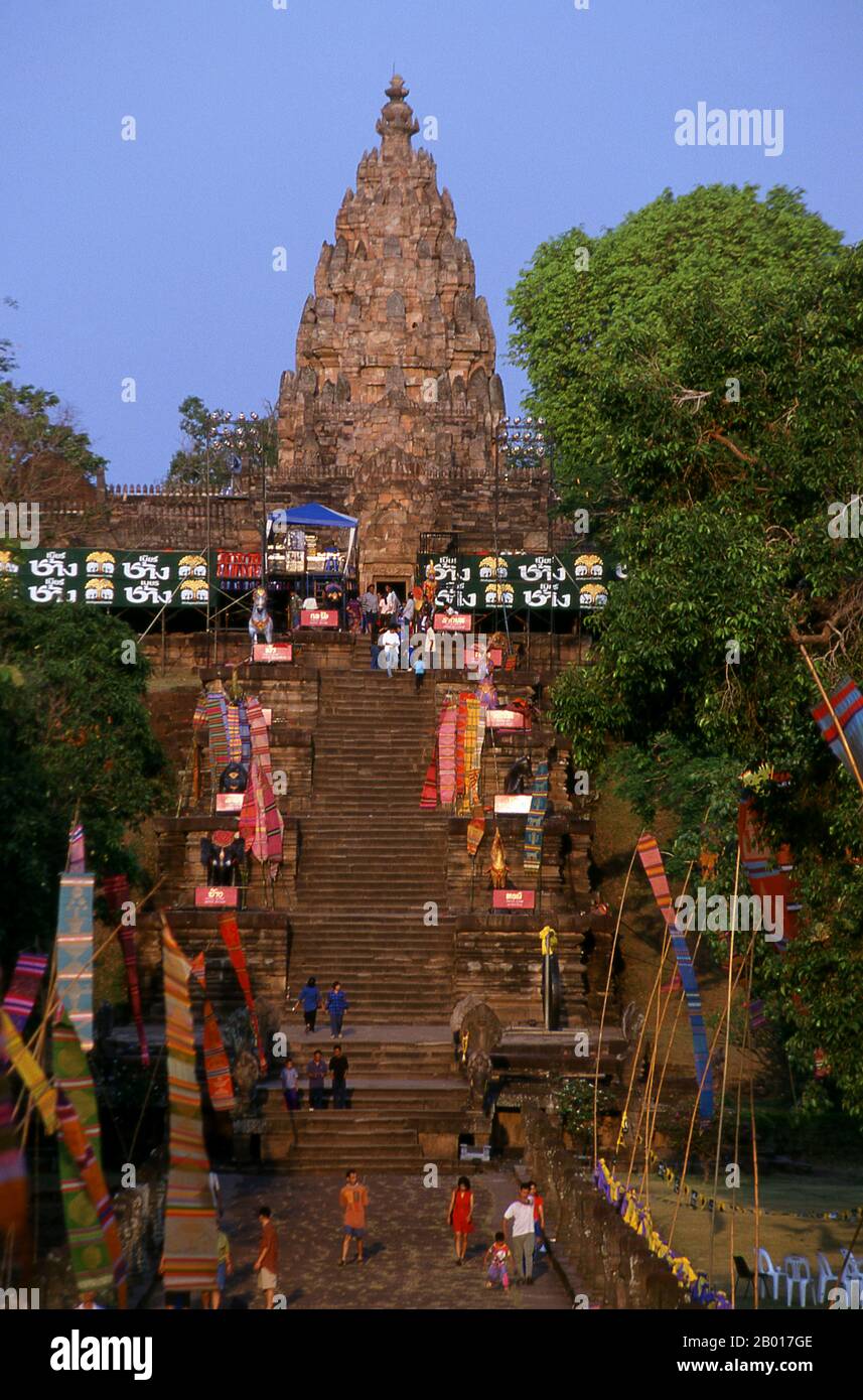 Thailand: Naga-headed stone stairway, Prasat Hin Phanom Rung (Phanom ...