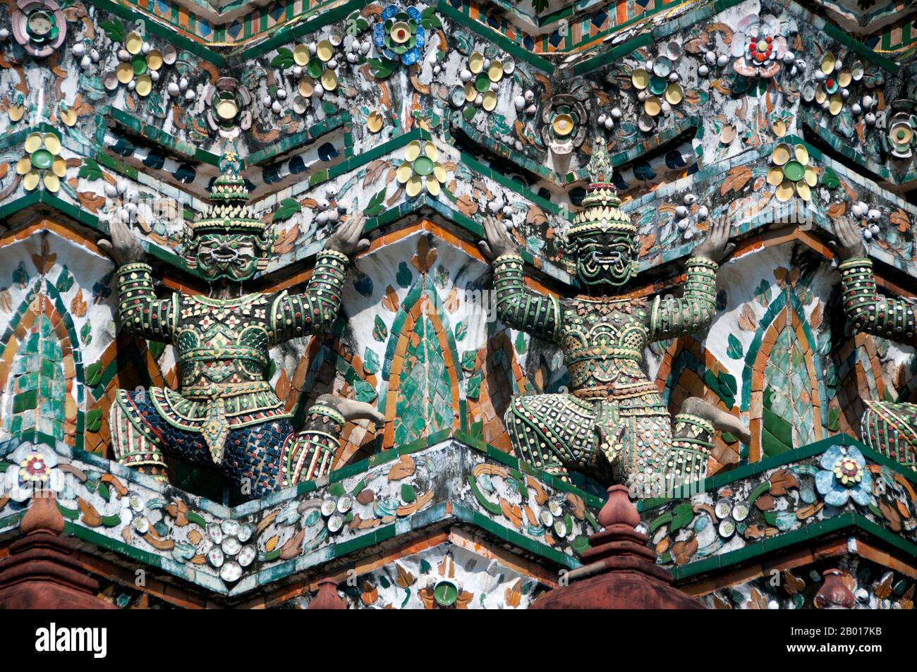 Thailand: Guardian figures or Yaksa on the Khmer-style central prang at ...