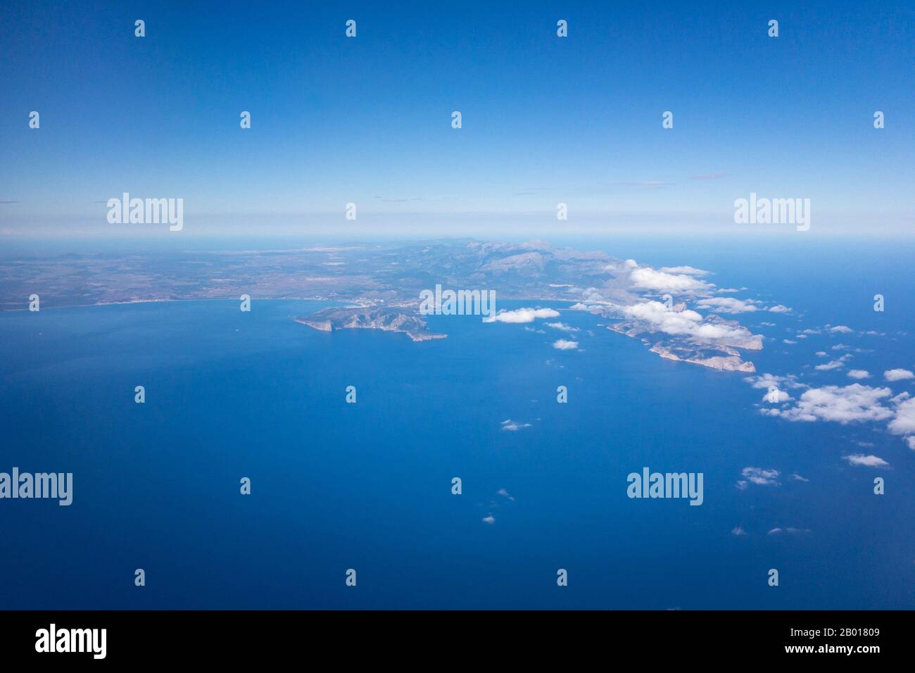 Aerial view of the northeast coast of Majorca (Mallorca) with Cap ...