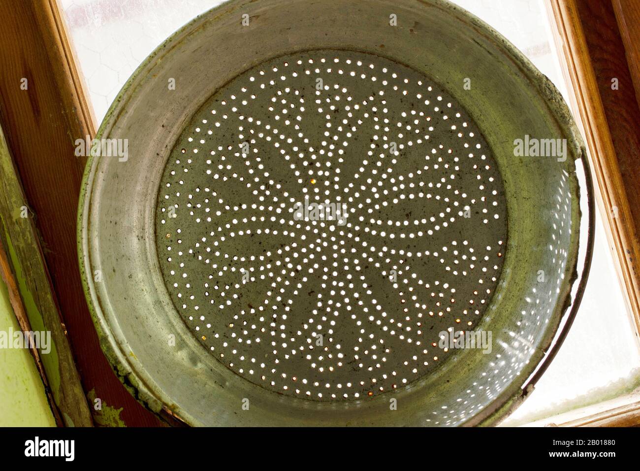 Old, antique, copper colander sieve Stock Photo - Alamy