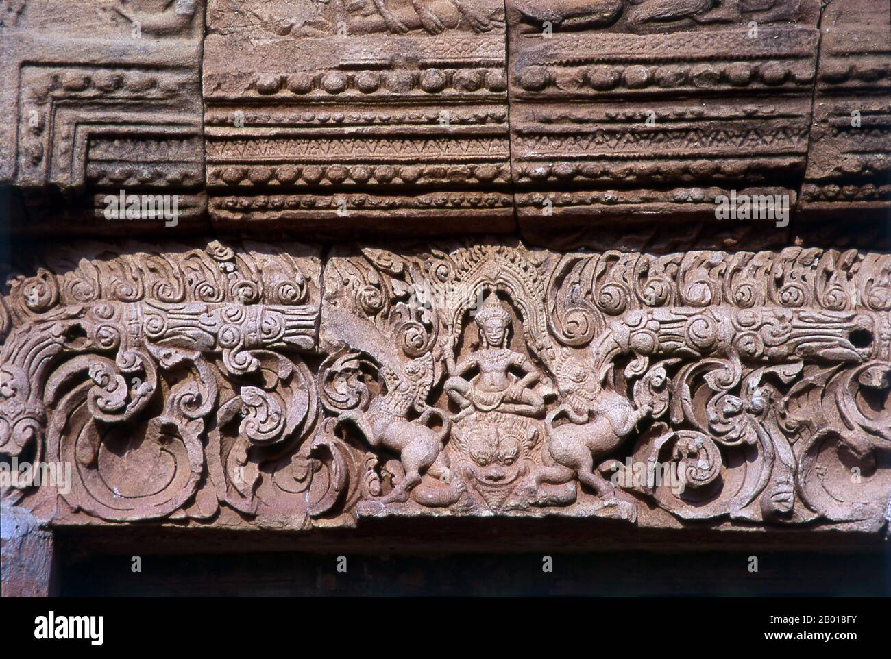 Thailand: A lintel portraying Vishnu above the demon Rahu, Prasat Hin ...
