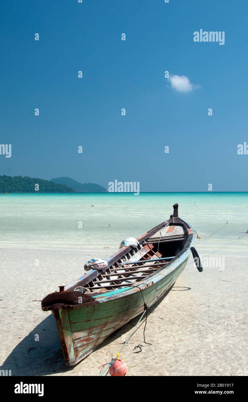 Thailand: Fishing boat, Moken (Sea Gypsy) Village, Ko Surin Tai, Surin ...