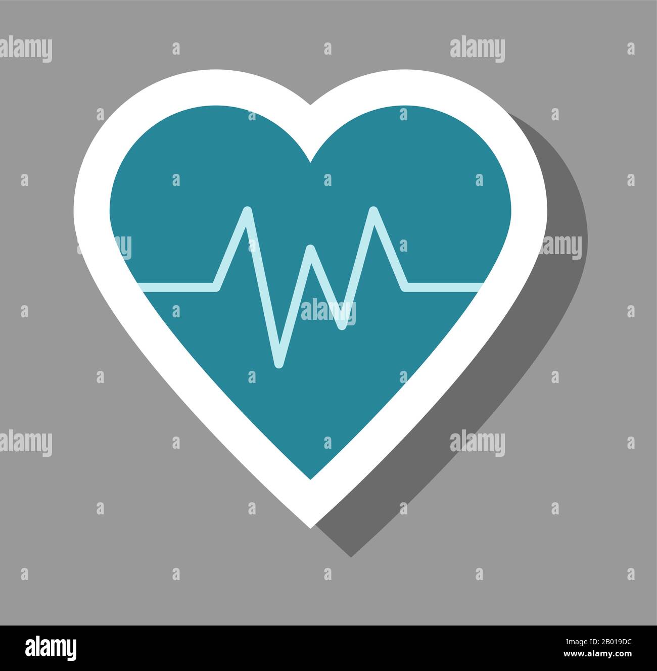Heartbeat icon that symbolizes health and pulse. All the objects ...