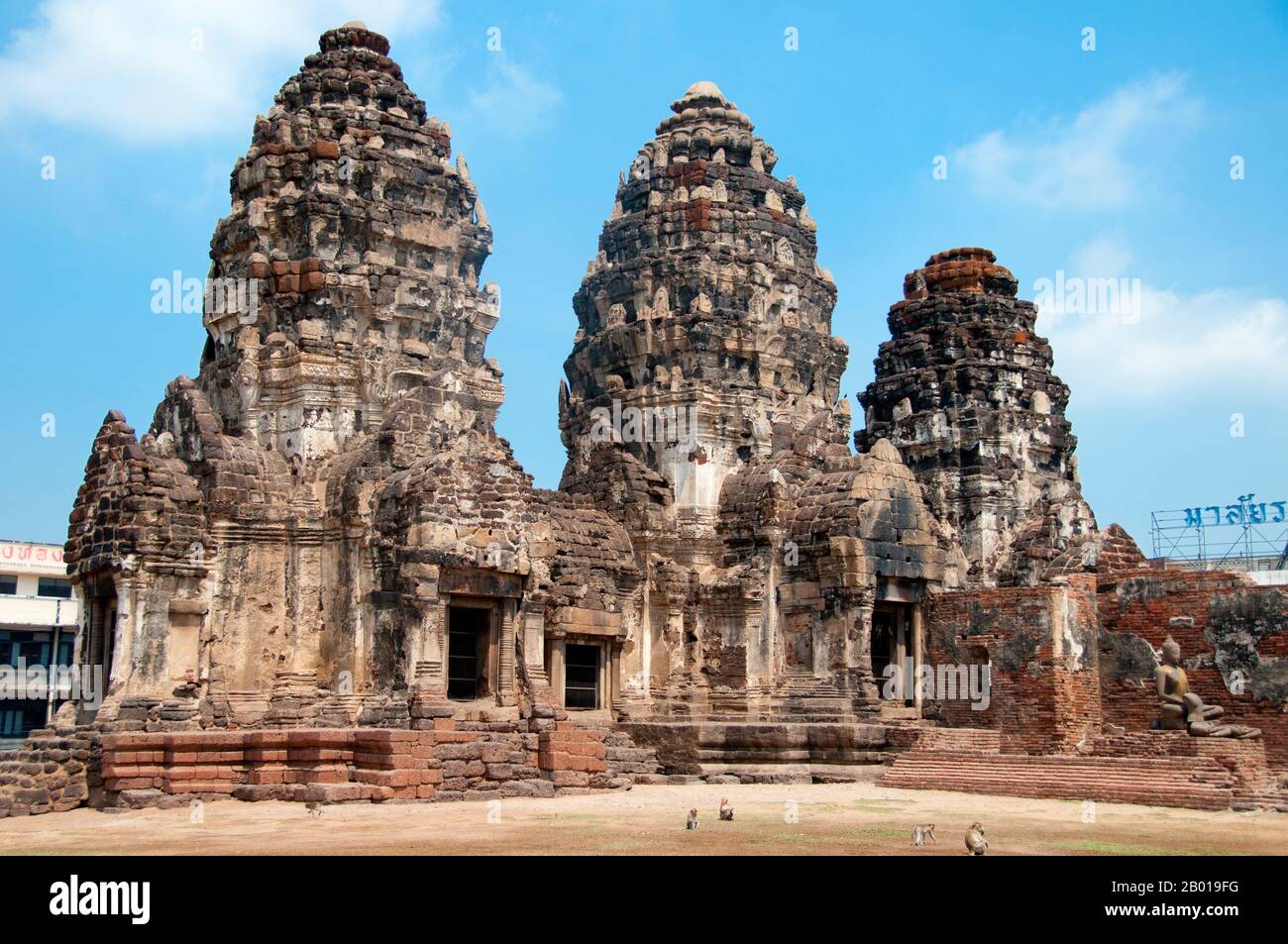 Thailand: Prang Sam Yot (a Khmer temple), Lopburi. Prang Sam Yot ...
