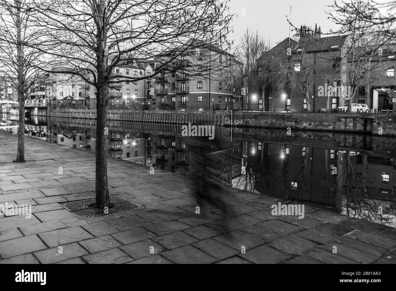 The canal and its bridge at Leeds Uk Stock Photo - Alamy