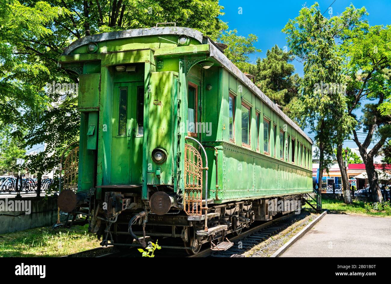 Personal green railroad car of Joseph Stalin in his birthplace Gori ...