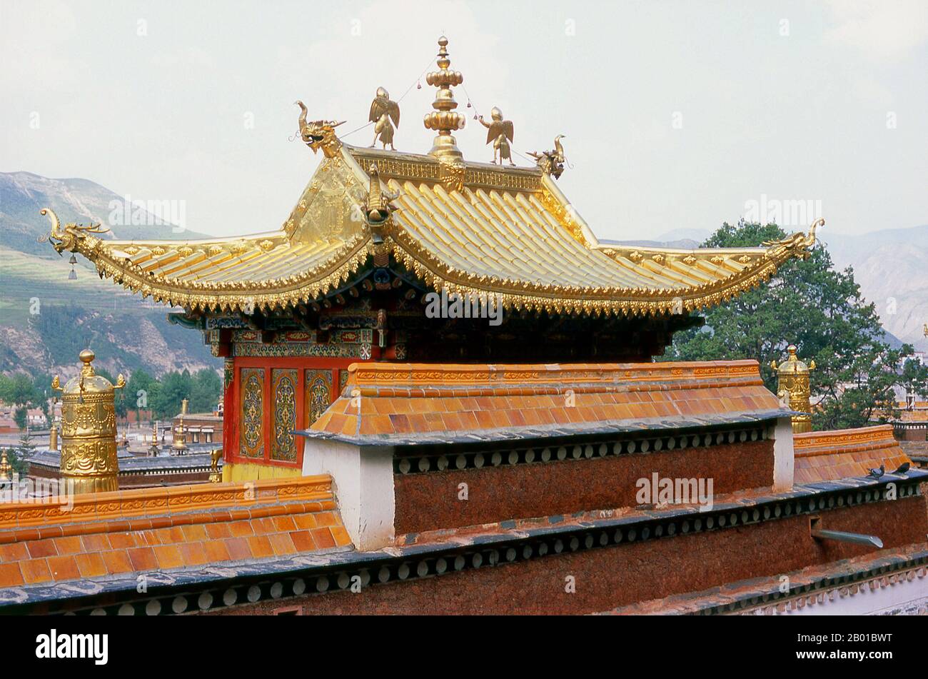 China: Labrang Monastery, Xiahe, Gansu province. Labrang Monastery is ...