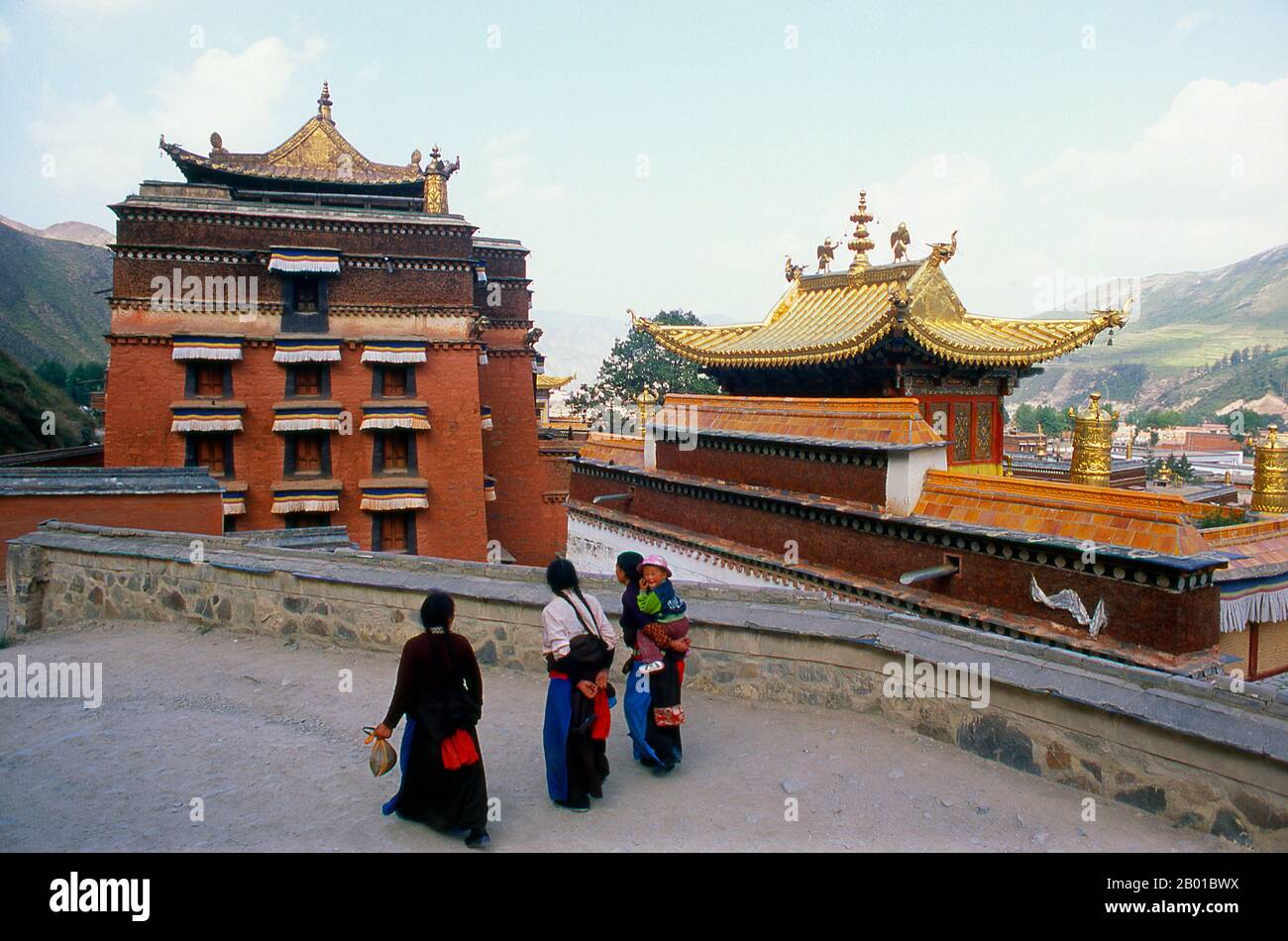 China: The Small Gold Tile Temple Hall, Labrang Monastery, Xiahe, Gansu ...
