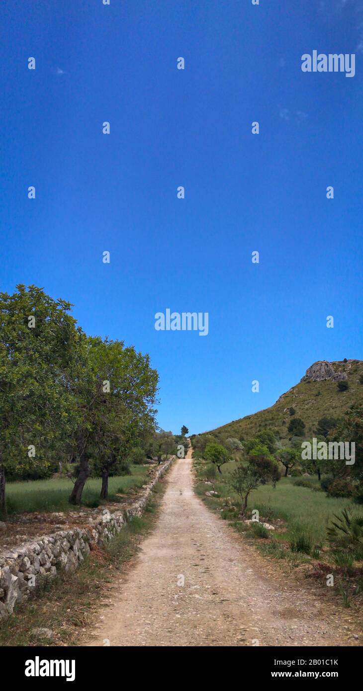 Hiking trail No. 1 at Parc natural de la peninsula de Llevant on the ...