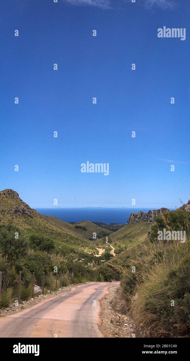 Hiking trail No. 1 at Parc natural de la peninsula de Llevant on the ...