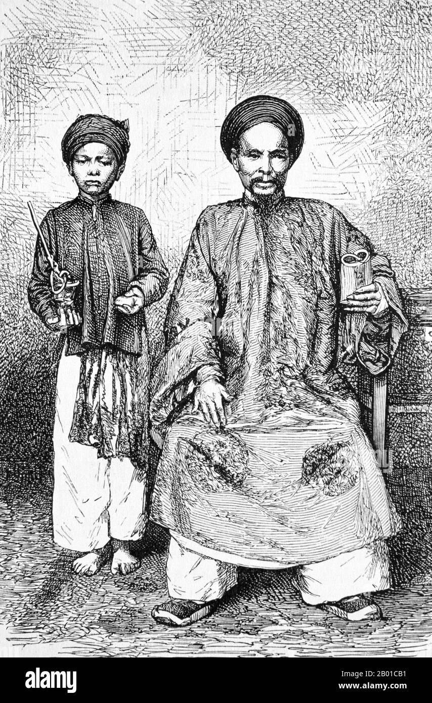 Vietnam: A Vietnamese mandarin, Saigon. Engraving by Etienne Antoine ...