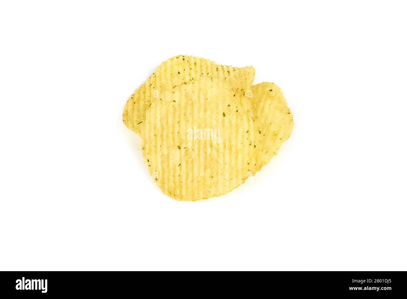 pile of ribbed potato chips isolated on white background Stock Photo ...