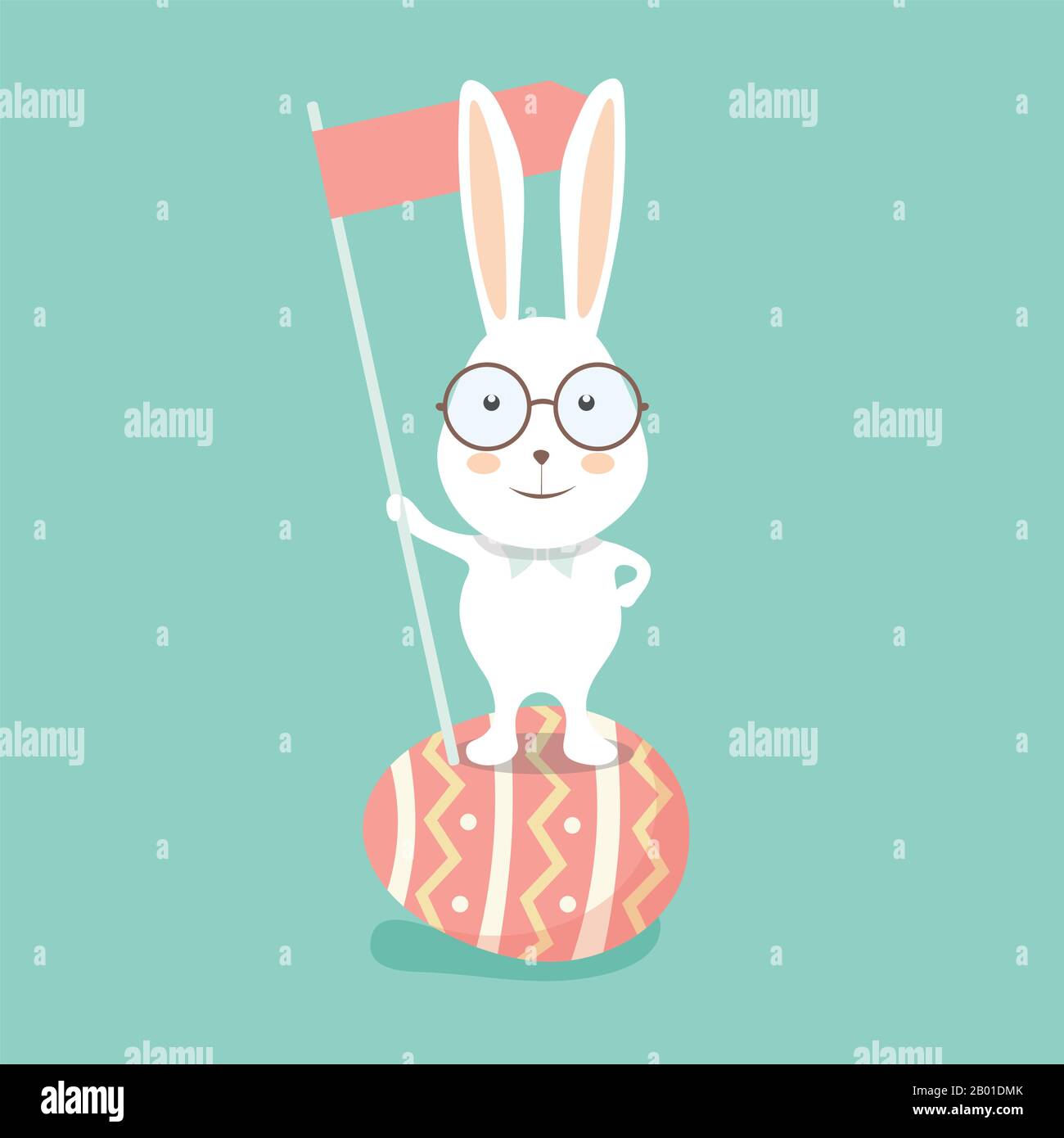 Easter rabbit with Easter egg. Vector illustration isolated Stock ...