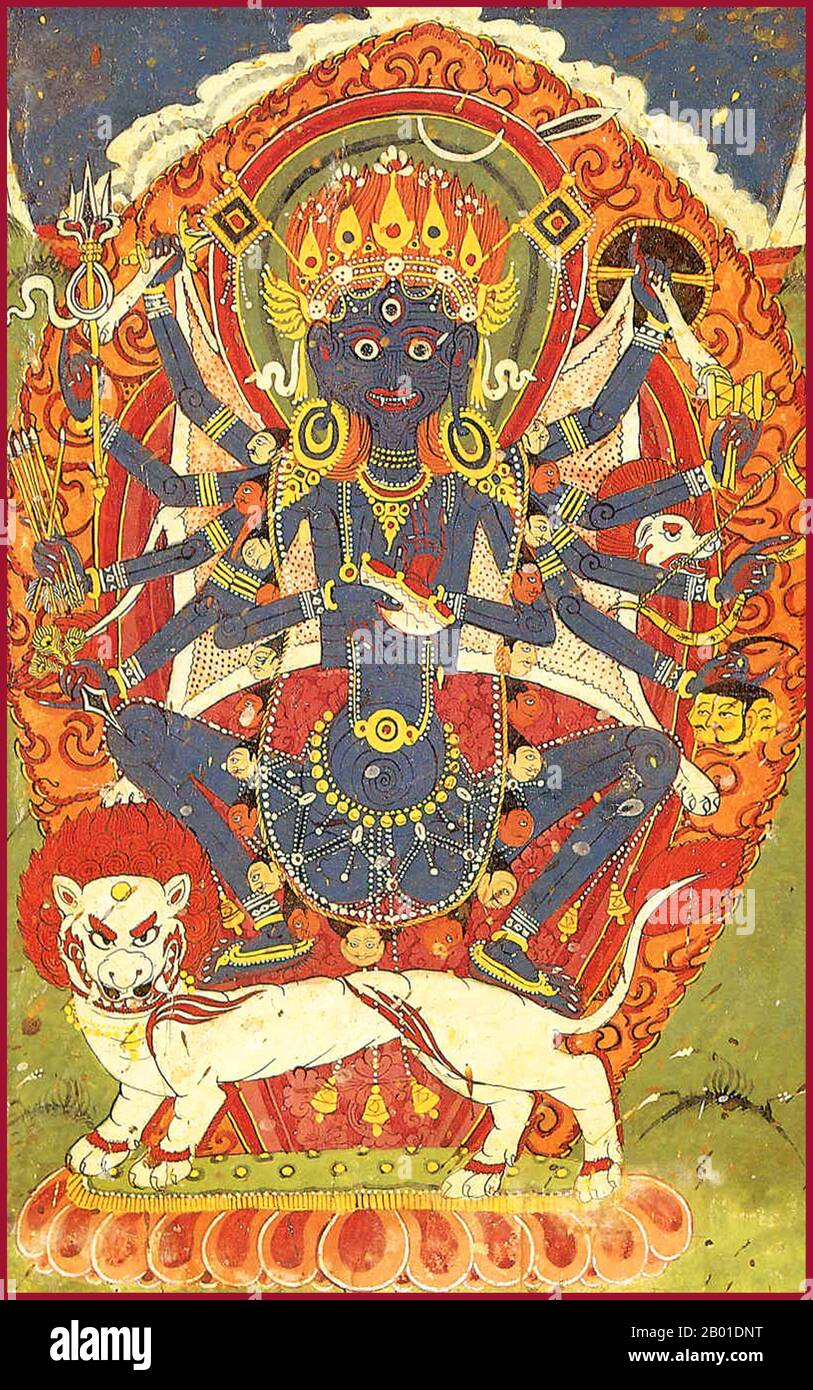 India: The Goddess Kali, Tamil Nadu, c. 17th century. Kālī is the Hindu ...