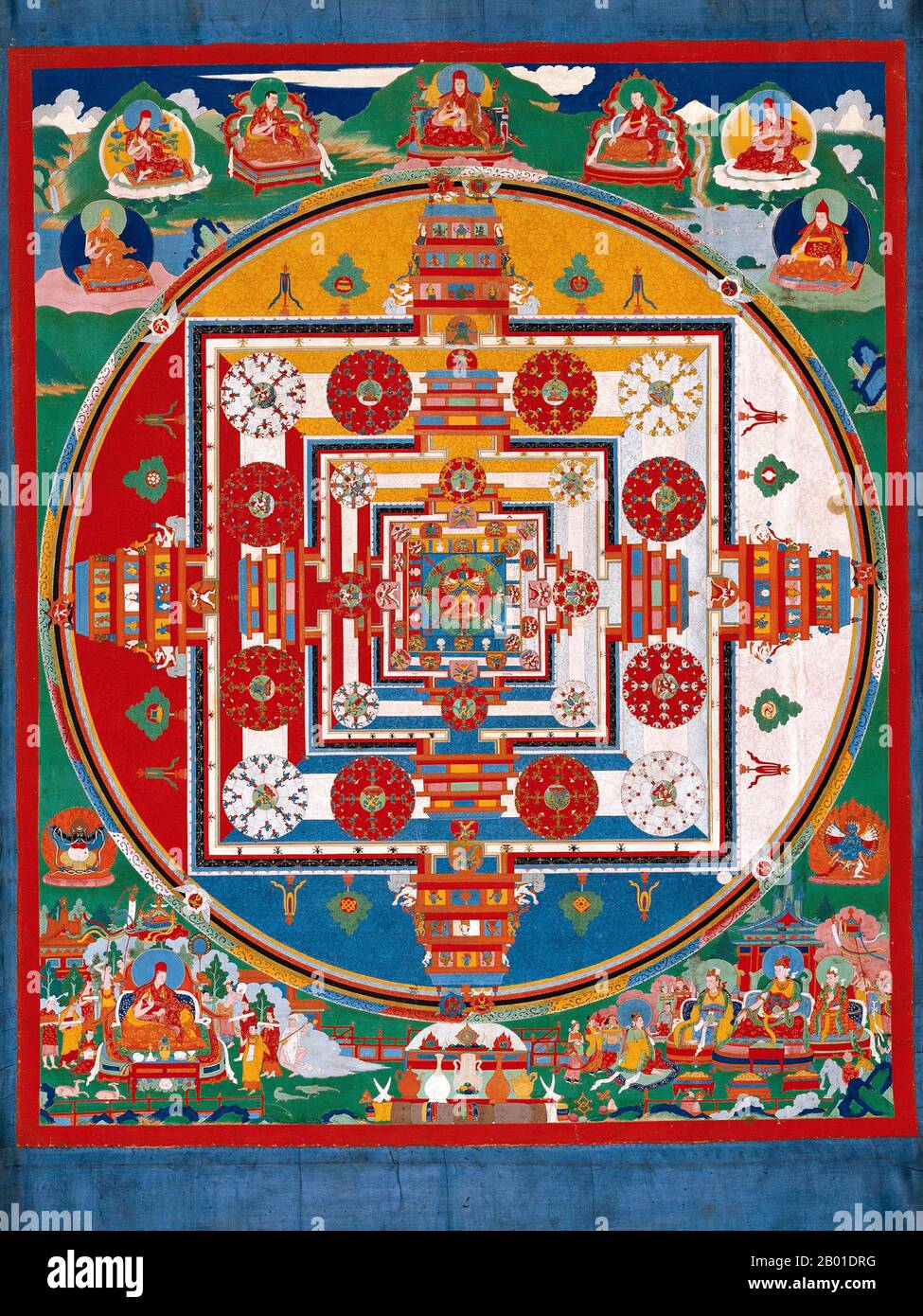 China/Tibet: A Kalachakra mandala, Lhasa, 18th century. Kalachakra ...