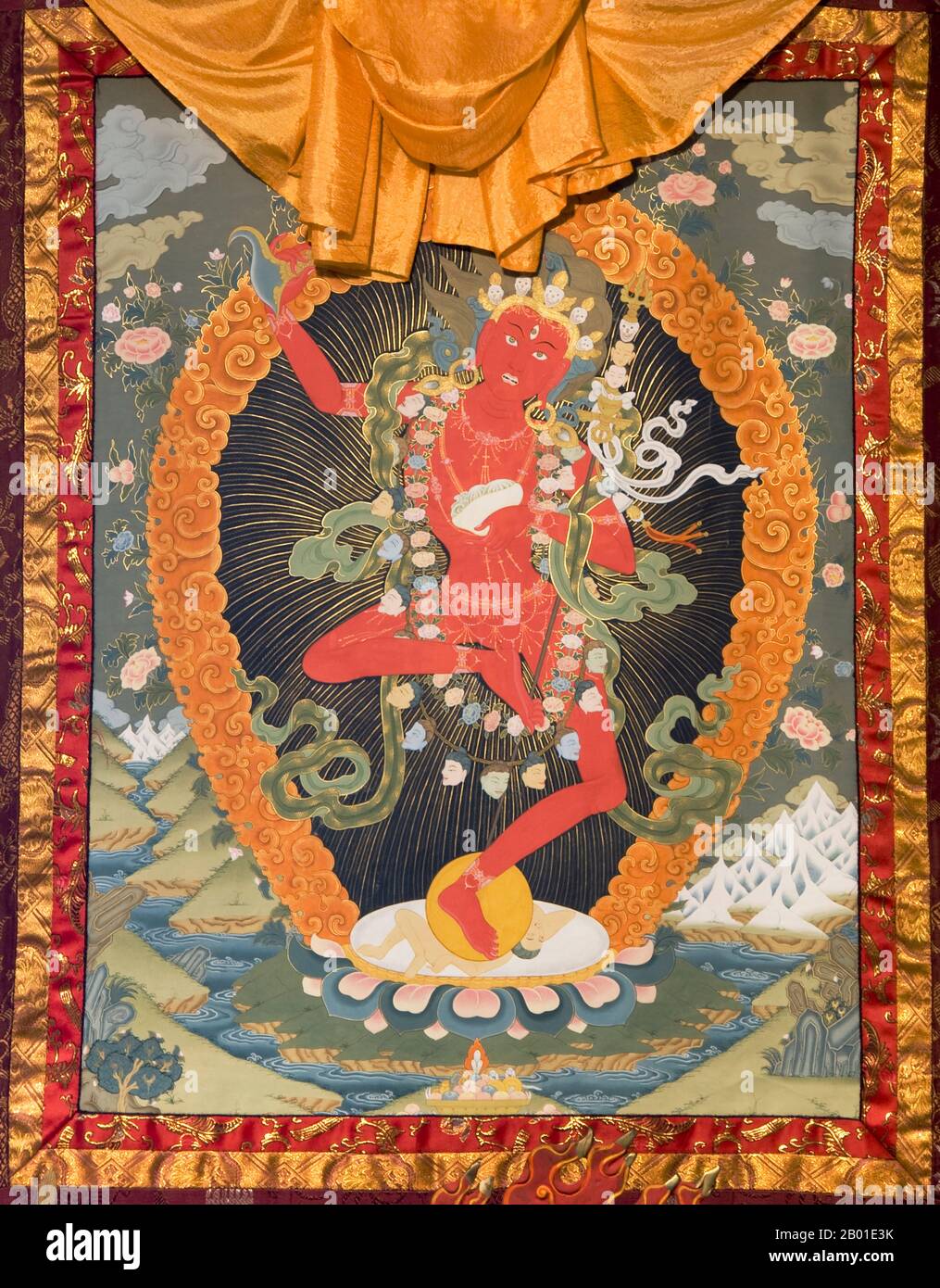 China/Tibet: Thangka painting of the vajrayogini Dorje Pakmo, consort ...