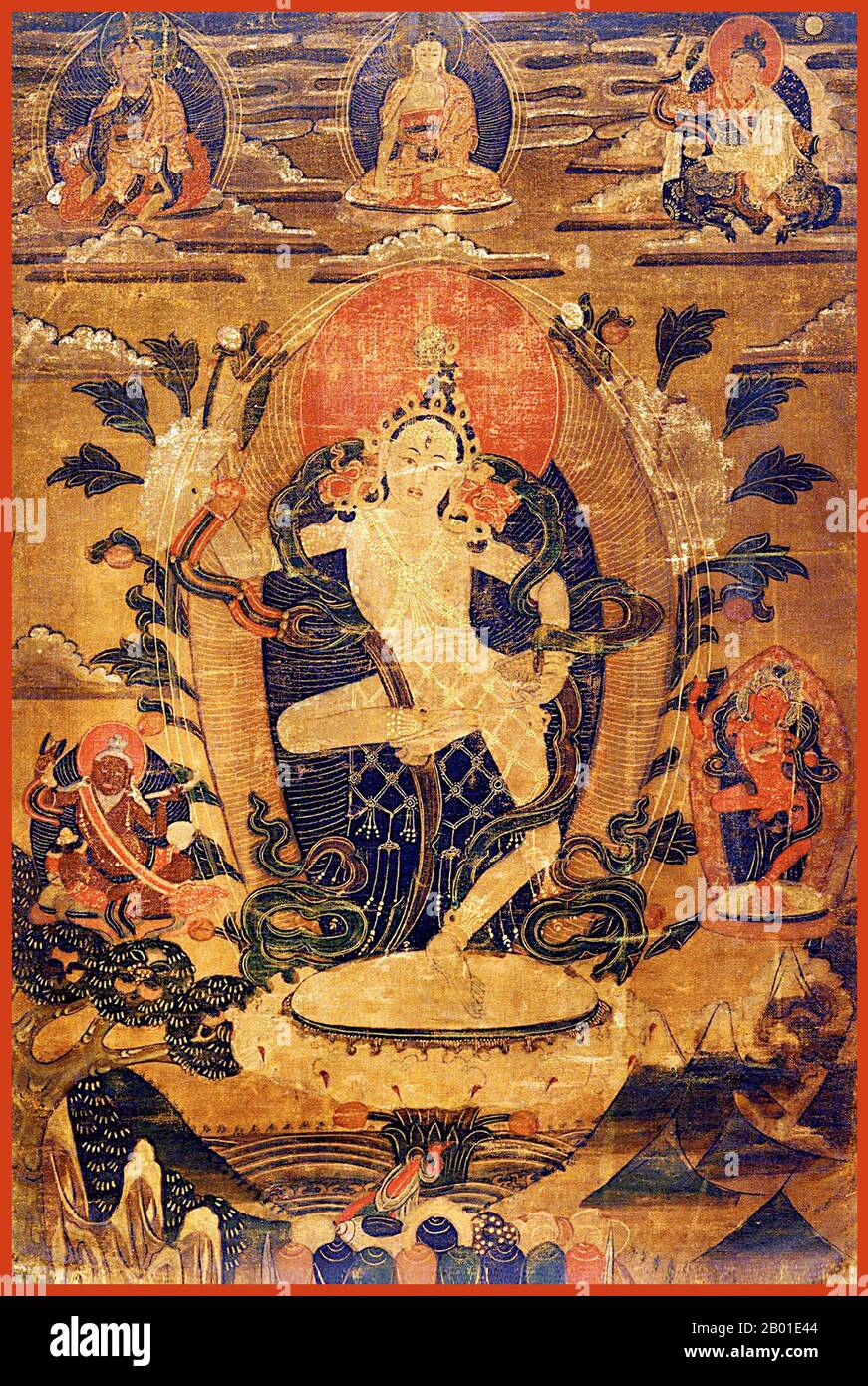 China/Tibet: The yogini Machig Labdron (1055-1149). Hanging scroll ...