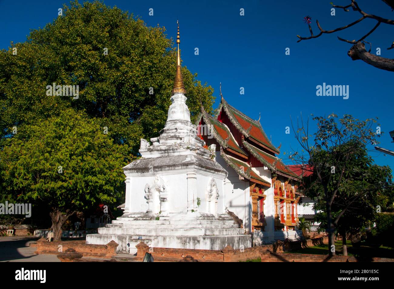 Thailand: Chedi and ubosot (ordination hall), Wat Prasat, Chiang Mai ...