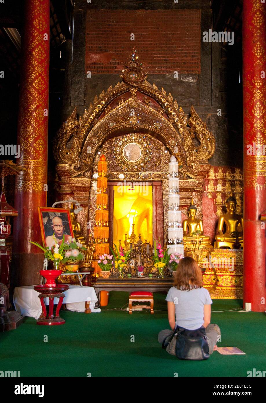 Thailand: Meditating before the Buddha, Wat Prasat, Chiang Mai. Wat ...