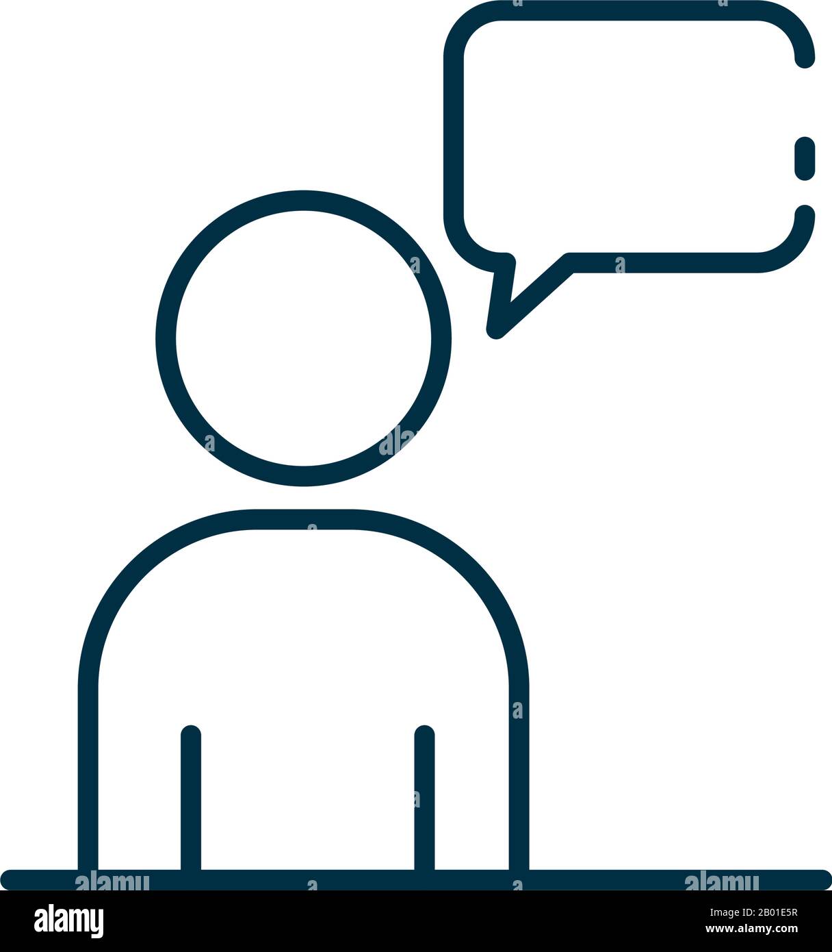 Avatar with communication bubble line style icon design, Message ...