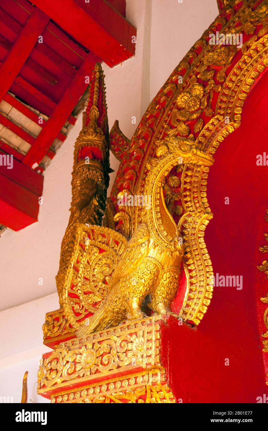 Thailand: Hamsa (sacred swan or goose) over the front door of the ...
