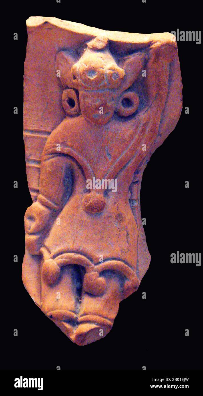 China: Ceramic figurine showing Western features, Yotkan near Khotan ...