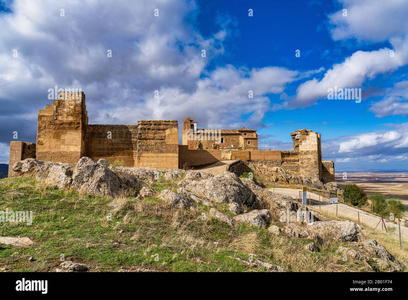 Alcazaba de Reina, Moorish fortress over village of Reina, Badajoz ...