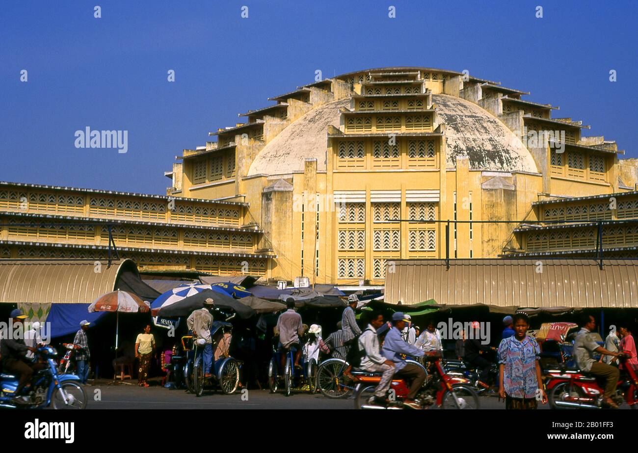 Cambodia: The Art Deco Central Market (known in Khmer as Psar Thmei or ...