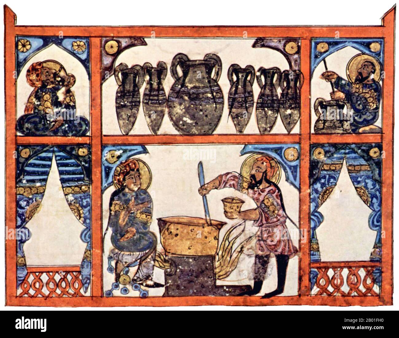 Iraq: A pharmacist mixing medicine, from an Arabic manuscript of ...