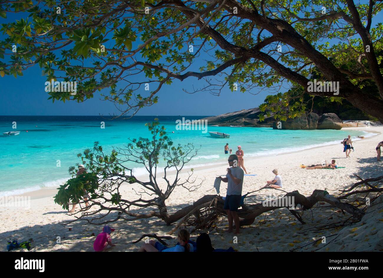 Thailand: Visitors at Ko Miang (Island 4), Similan Islands. The Similan ...