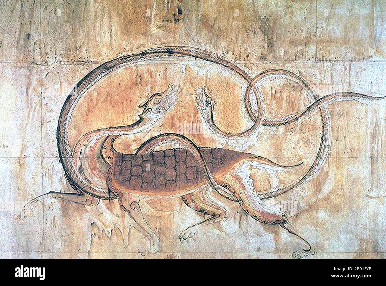 Korea: Tortoise and Snake, from Great Tomb of Kangso from Koguryo ...