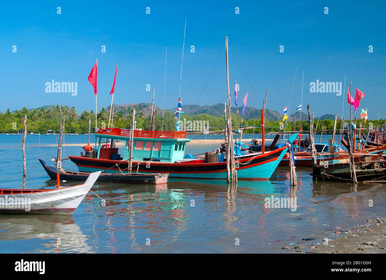 Thailand: Fishing boats, Pak Bara. Pak Bara is a small seaside town and ...