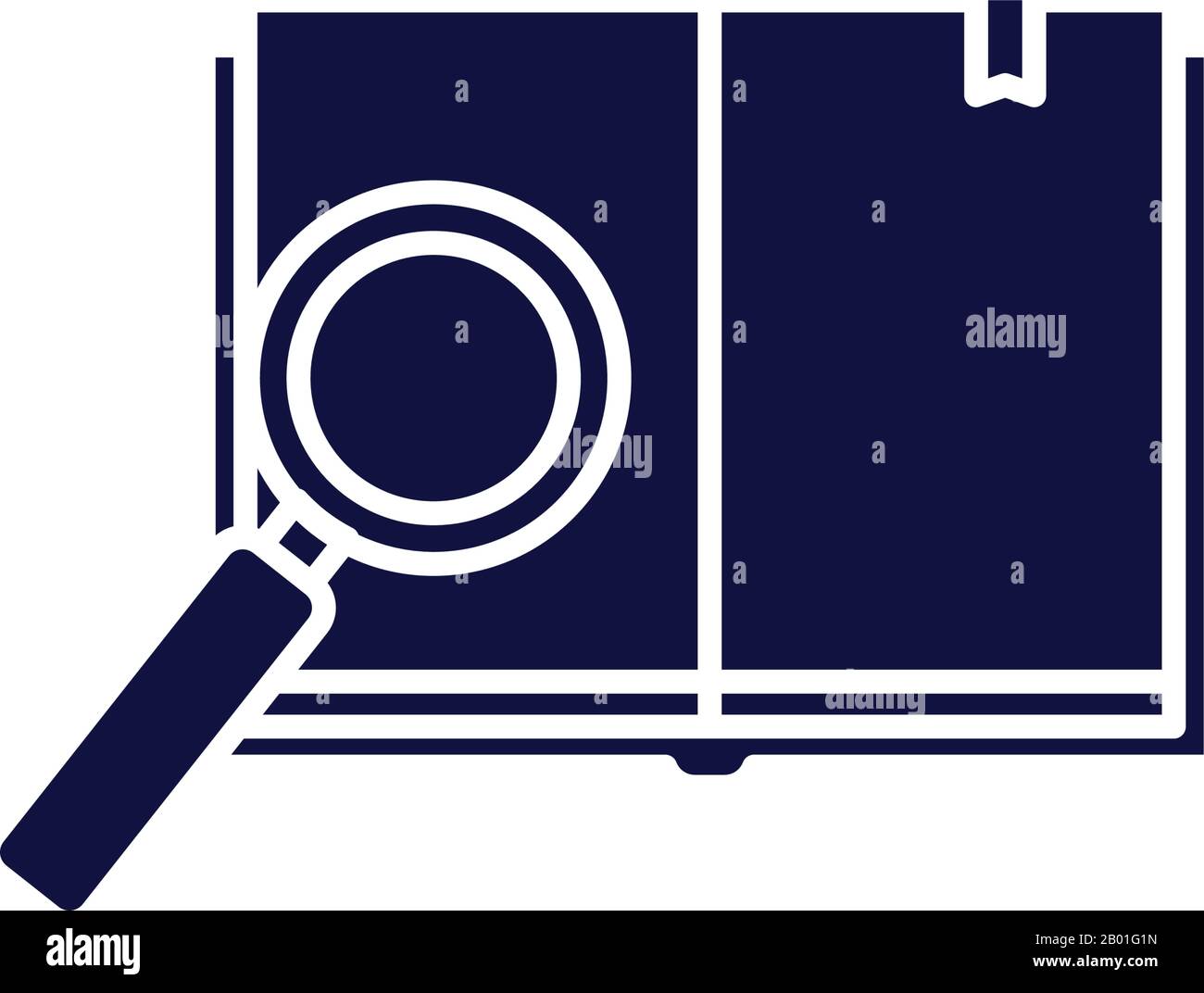 Open book and lupe silhouette style icon design, Education literature ...