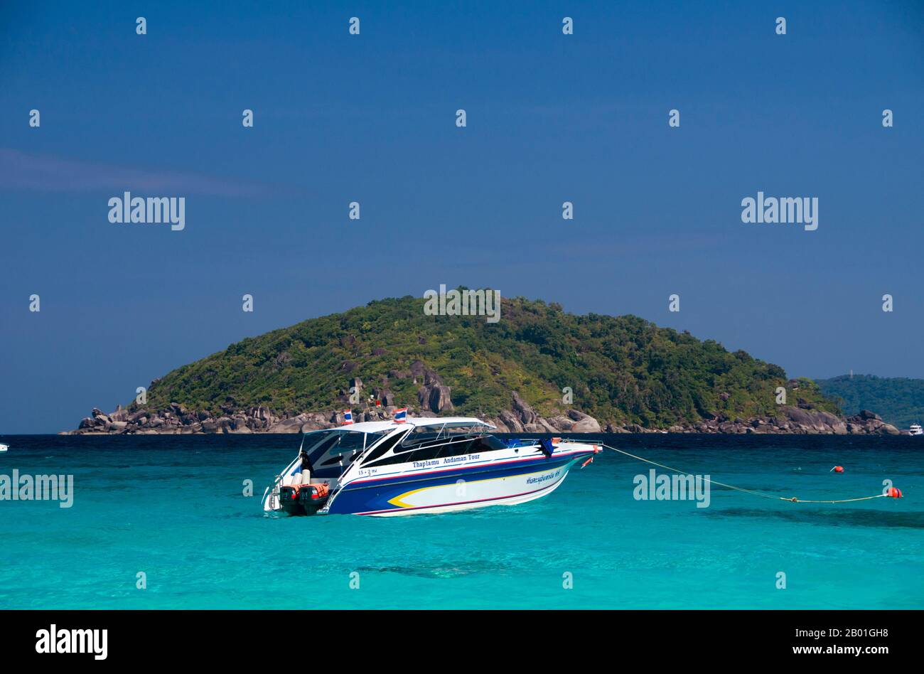 Thailand, Similan Islands, Ko Miang (Island 4), speedboat. The Similan ...