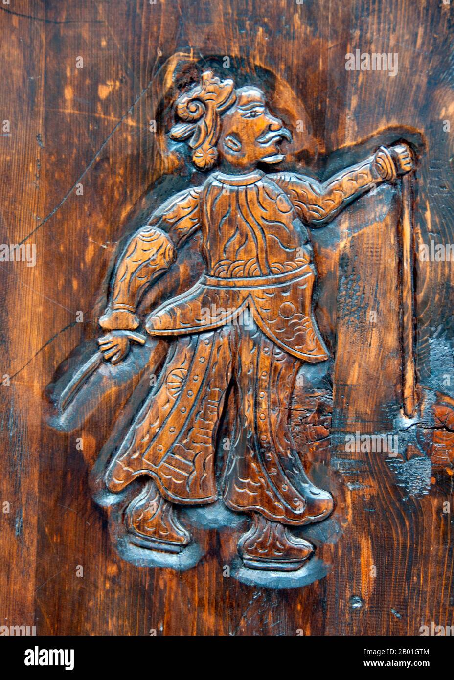 China: Naxi characters on a door, Old Town, Lijiang, Yunnan Province ...