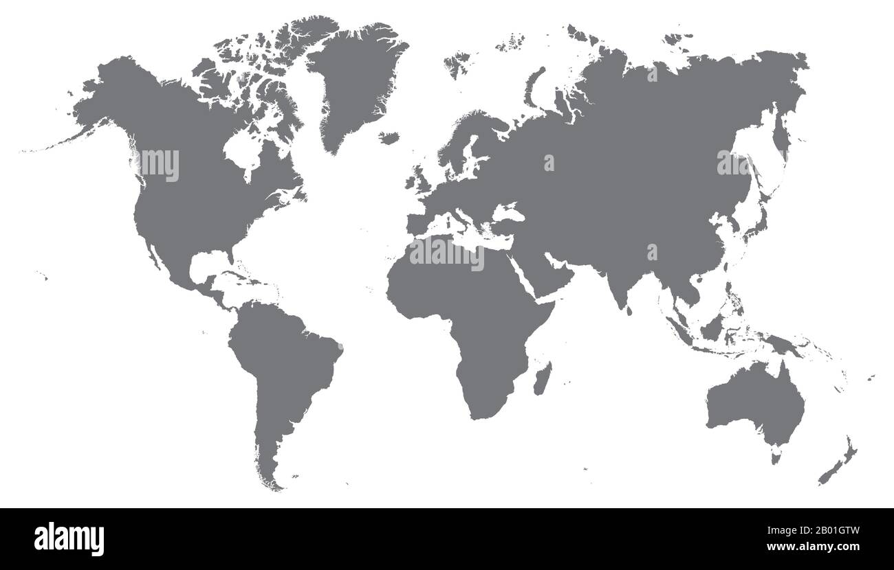 World map grey illustration high details Stock Vector Image & Art - Alamy