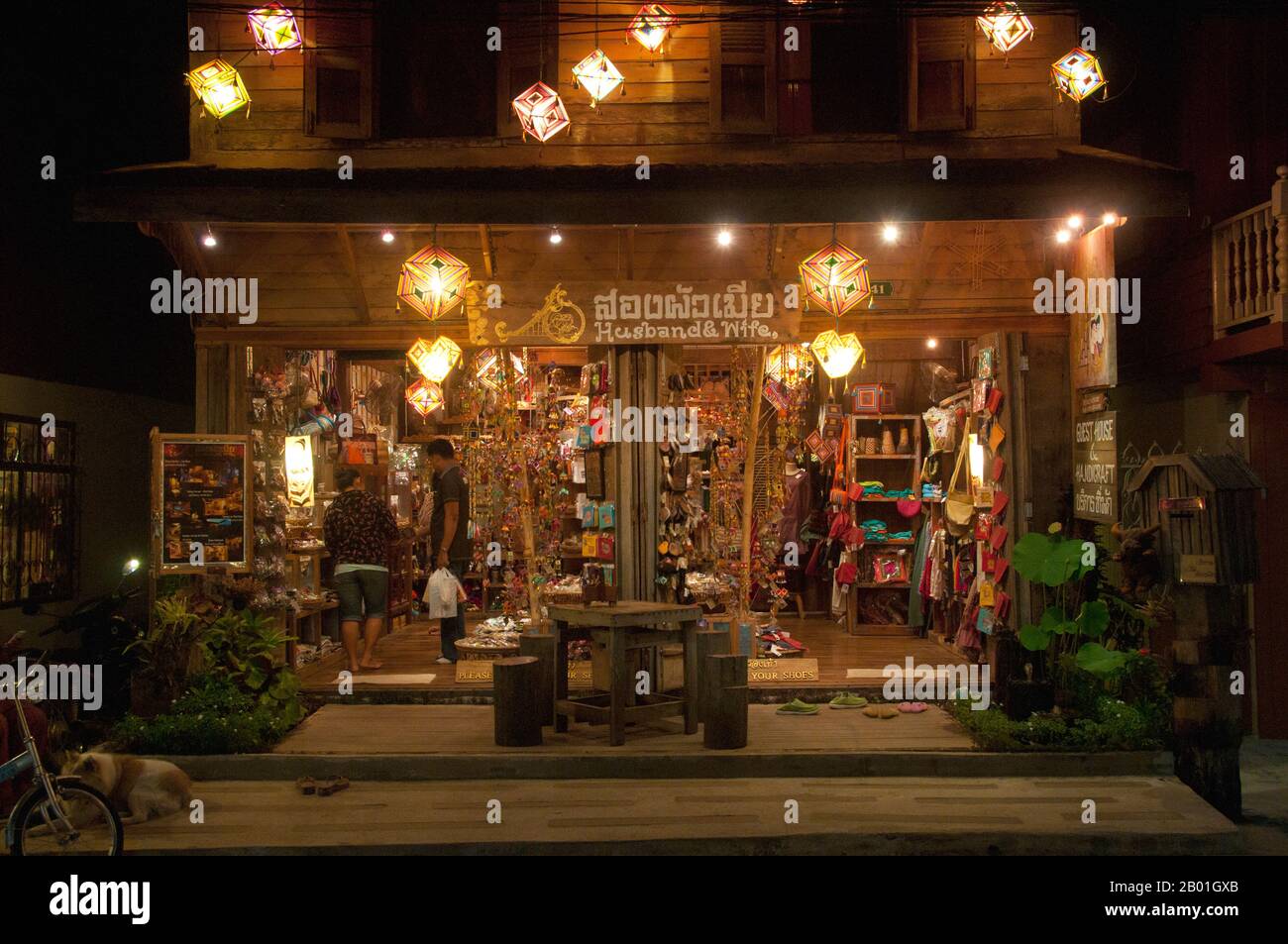 Thailand: A shop selling local handicrafts on Chai Kong Road, Chiang ...