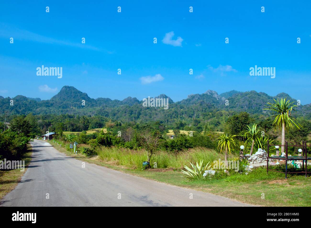 Thailand: View towards the Phu Luang National Park mountain range, Loei Province. Loei Province ...