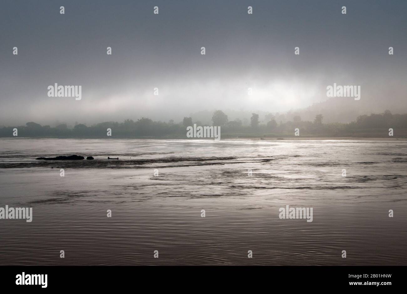 Thailand: Mist over the Mekong River at dawn, near Chiang Khan, Loei ...