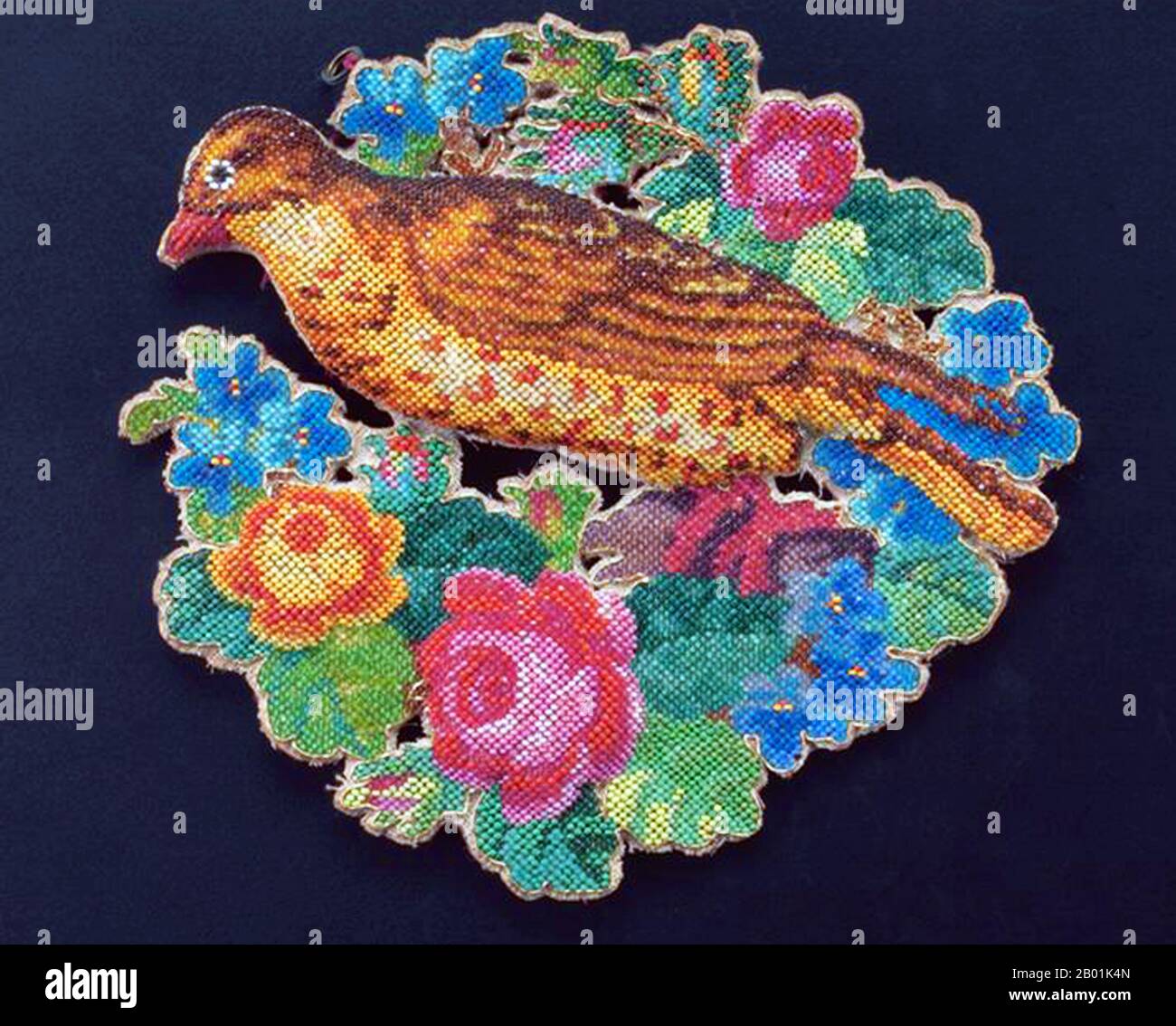 Singapore/Malaysia: Embroidered Baba-Nyonya bed motif, Peranakan ...