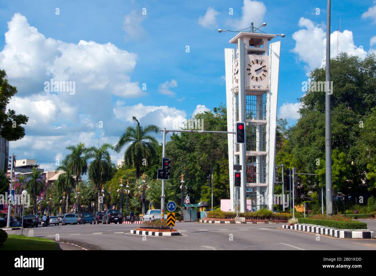 Thailand: The clock tower intersection near Trang City Hall, Trang Town ...