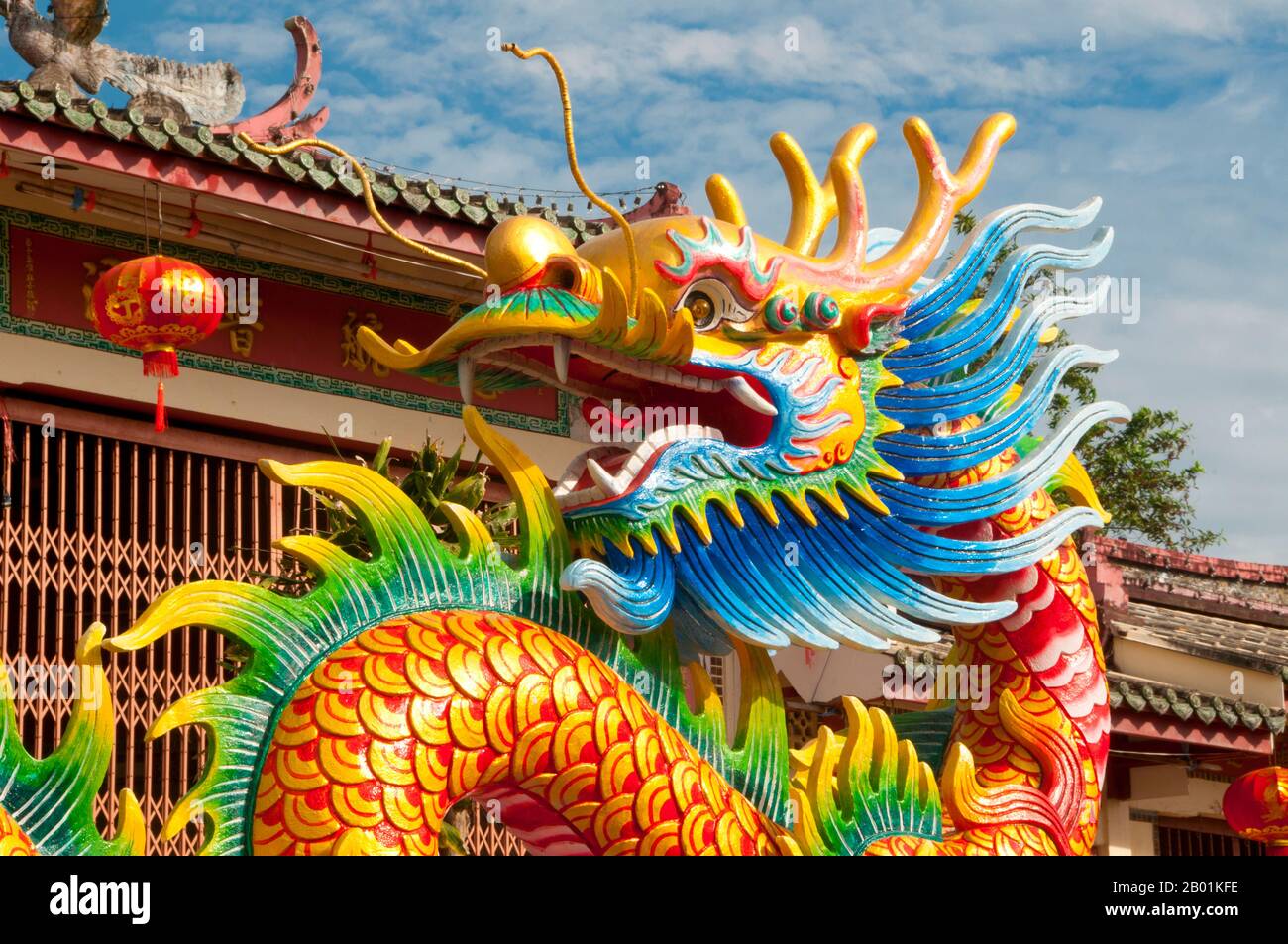 Thailand: Dragon, Kiuyong La Chinese shrine (joss house), Trang Town ...