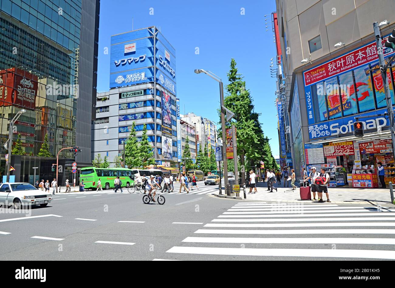 Tokyo, Japan - July 14, 2015: Streets of Akihabara district in Tokyo ...