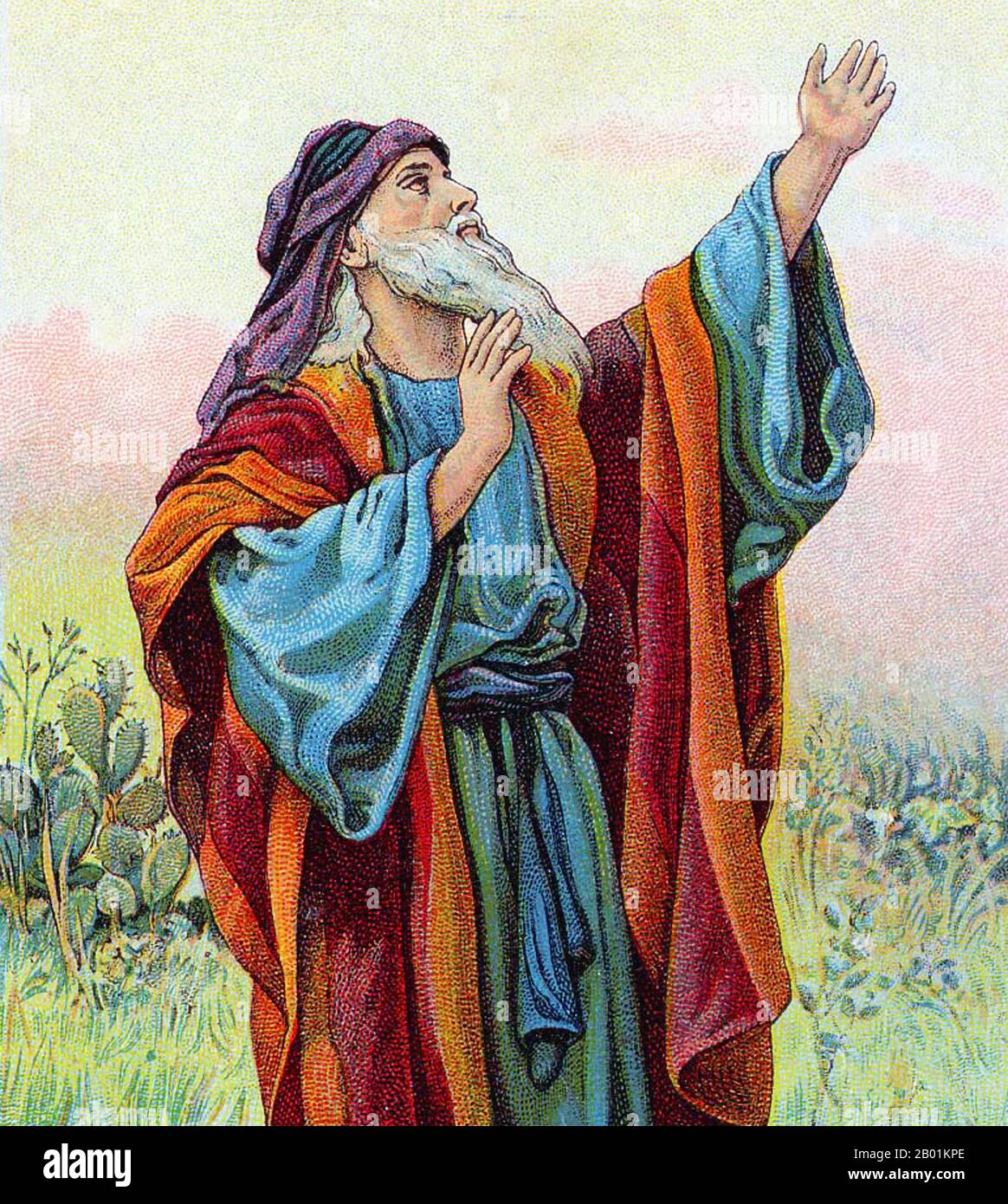 USA: The Prophet Isaiah. Lithograph from a Bible card published by the ...