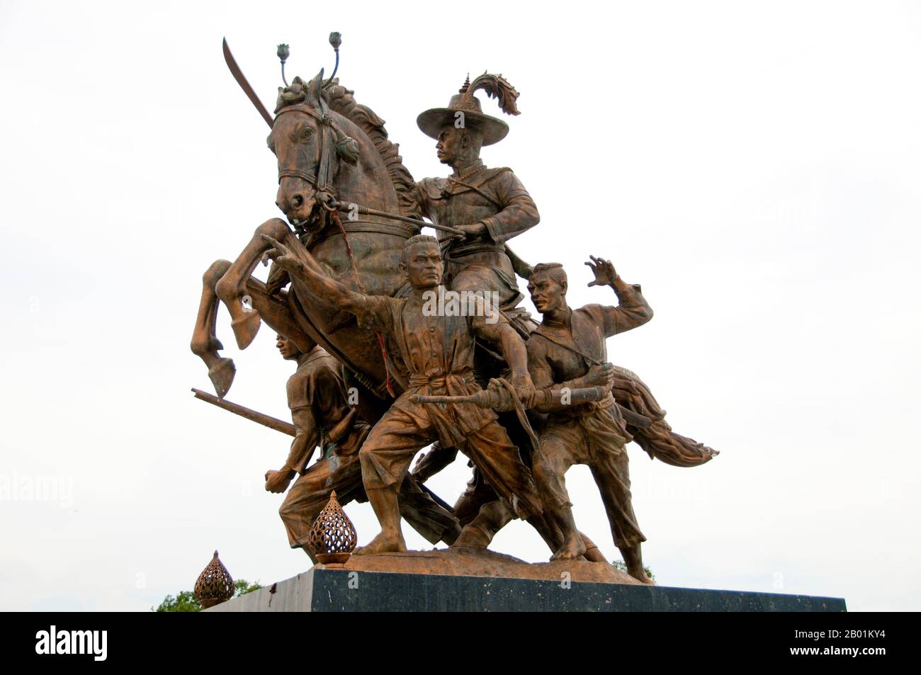 Thailand: King Taksin battle statue in the middle of King Taksin Park ...