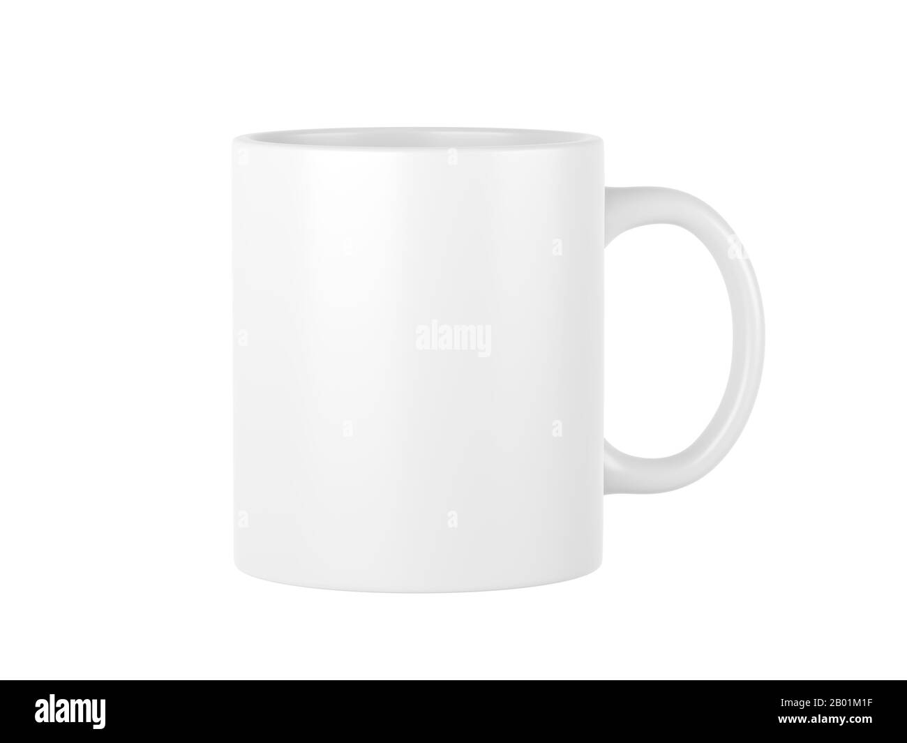 White mug isolated on white background. 3d illustration. Single object ...