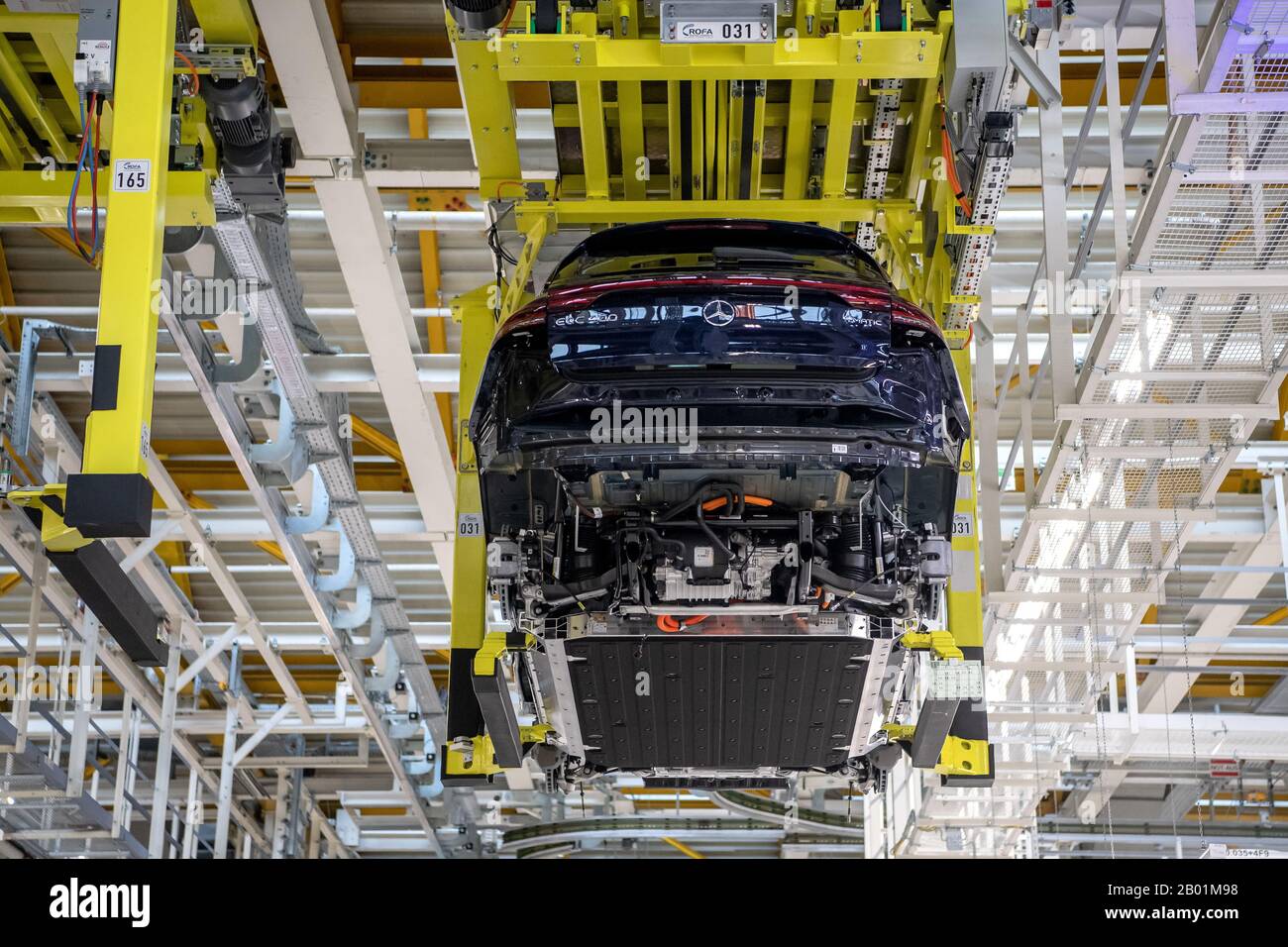 Bremen, Germany. 29th Jan, 2020. A Mercedes-Benz EQC is transported ...