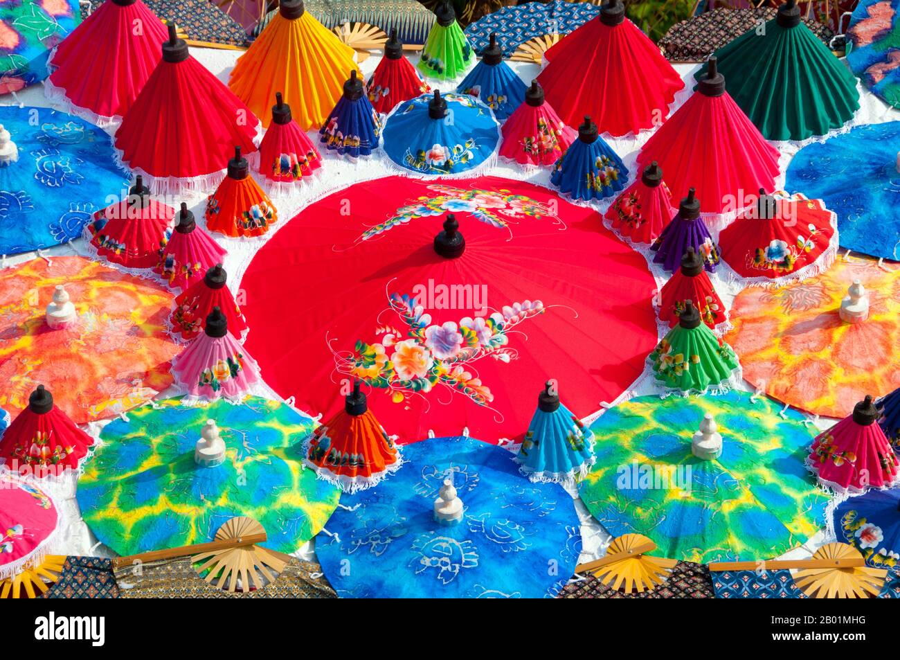 Thailand: Umbrellas drying in the sun, Bo Sang Umbrella Village, near ...
